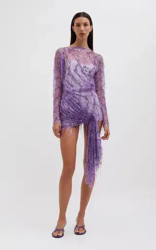 Christopher Esber Crushed Belted Mini Skirt (Cloud) main image 1