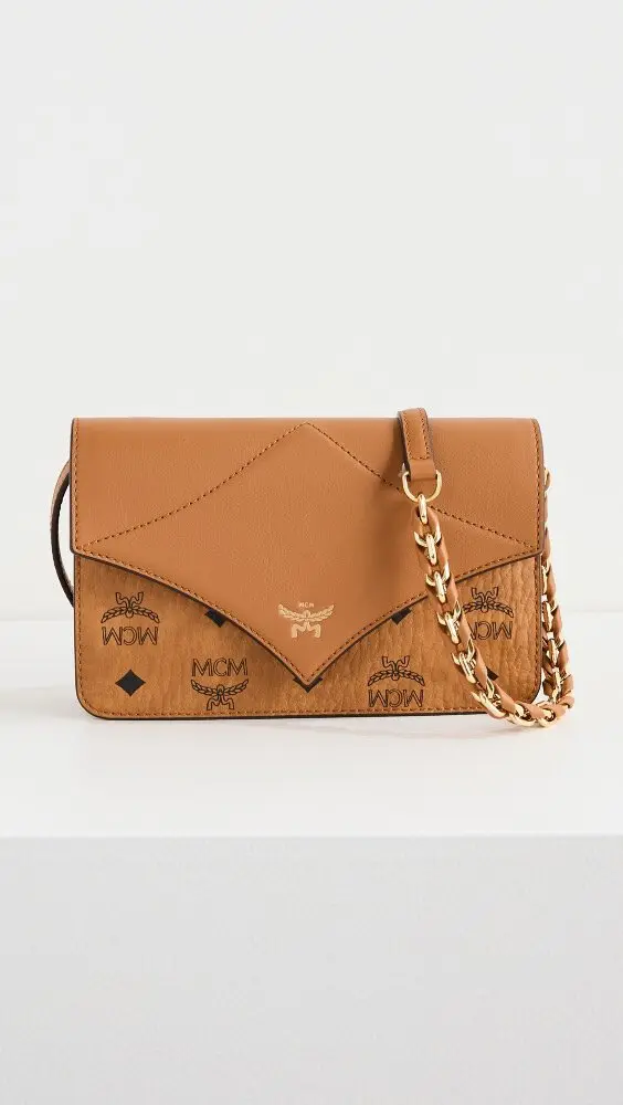 Mcm Diamond Crossbody Bag - Cognac | Editorialist