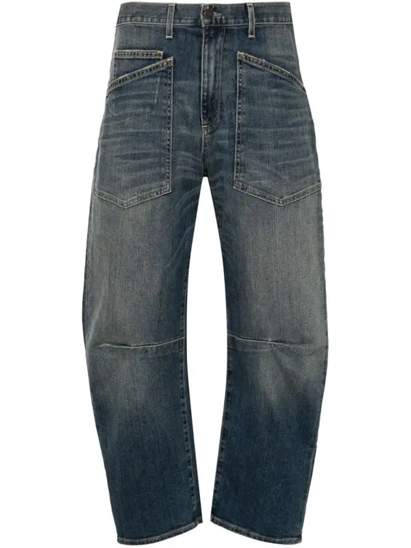 NILI LOTAN Shon High-rise Tapered Jeans - Blue