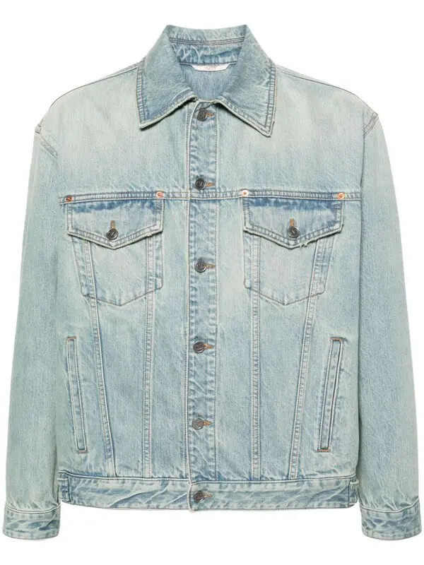 Valentino Garavani Logo-embossed Denim Jacket - Blue