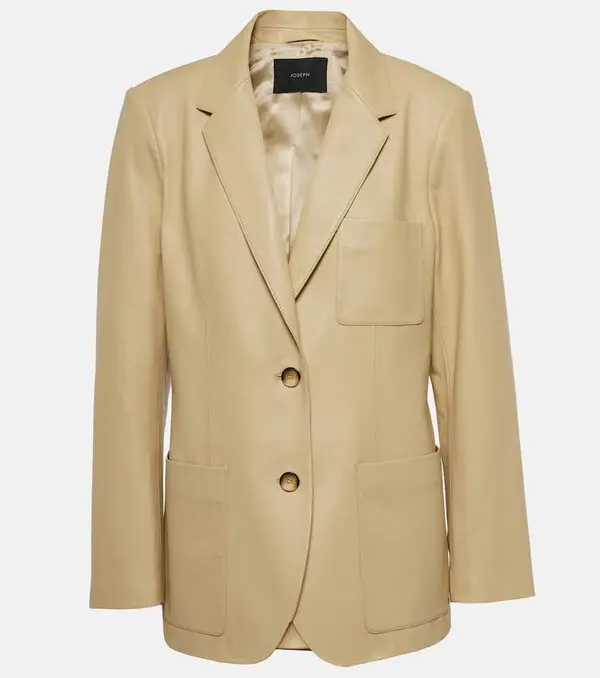 JOSEPH Jacques Leather Blazer - Beige