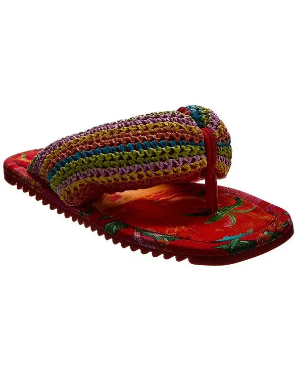 Buy Farm Rio Puffy Crochet Flip Flop Orange At 60% Off Editorialist