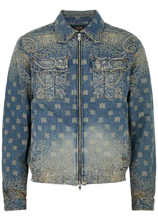 MLVINCE paisley jacquard trucker jacket