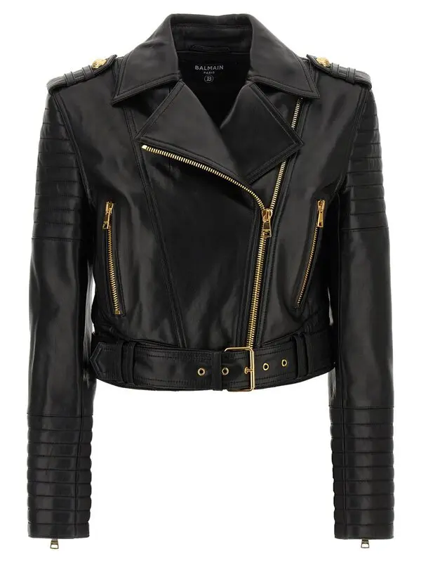 Balmain Leather Biker Jacket