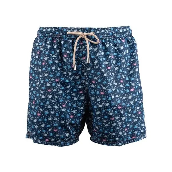 MC2 SAINT BARTH Costume With Crab Patterned Pockets - Blue
