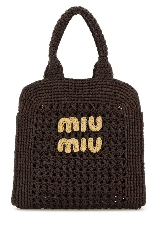 Miu Miu Raffia Shopper - Brown