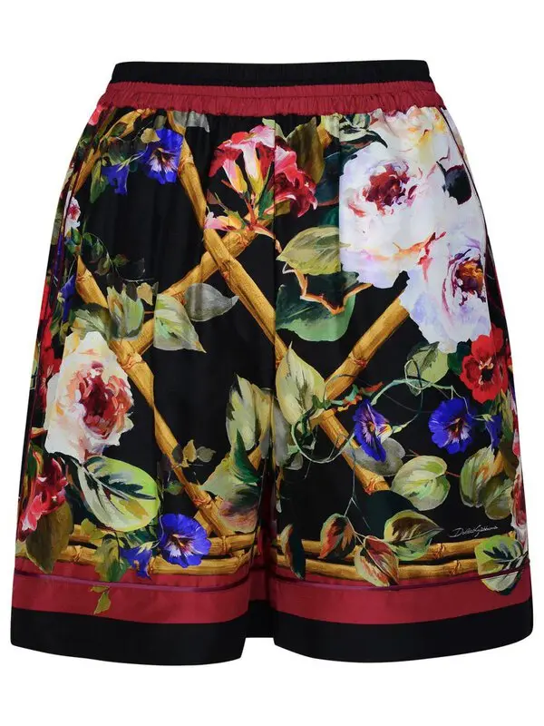 Dolce & Gabbana Printed Silk Shorts - Multicolor