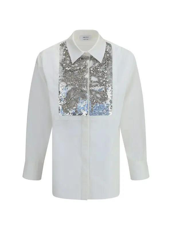 Alexander McQueen Crystal-embellished Cotton Poplin Shirt