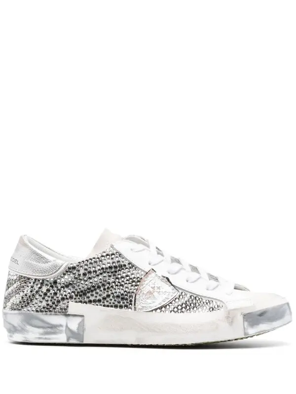 Philippe Model Logo-patch Sneakers - Silver