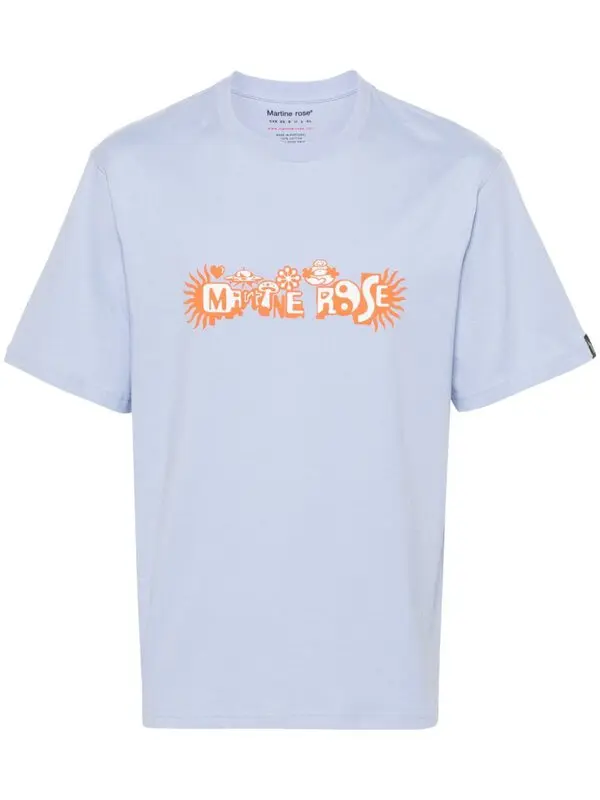 Martine Rose Logo-print Cotton T-shirt - Blue