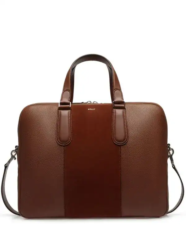 Bally Spin Leather Laptop Bag - Brown | Editorialist