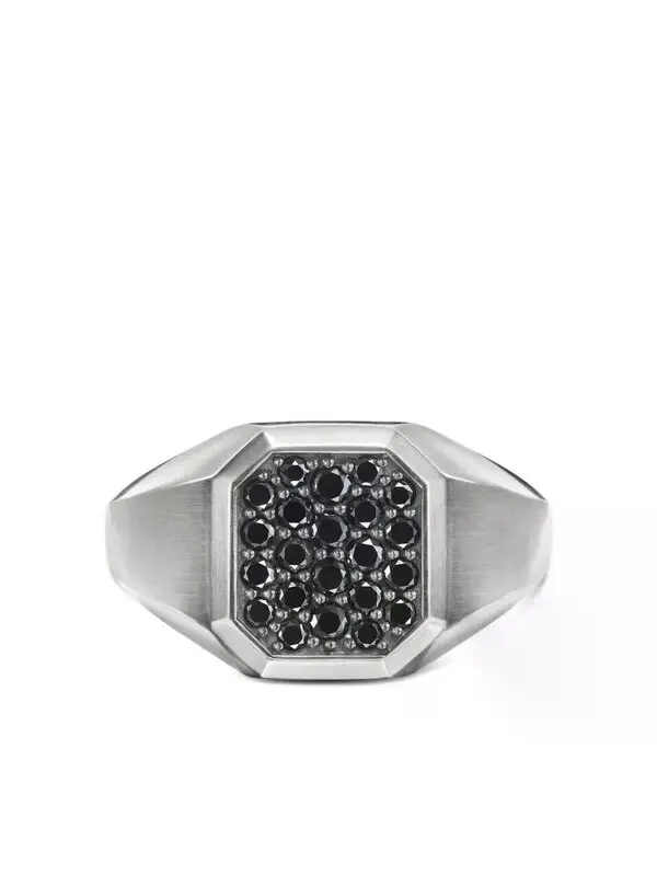 David Yurman Sterling Diamond Signet Ring