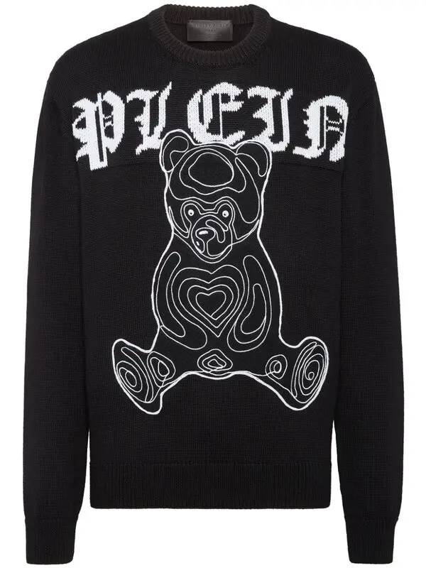 Philipp Plein Teddy Bear-print Wool Jumper