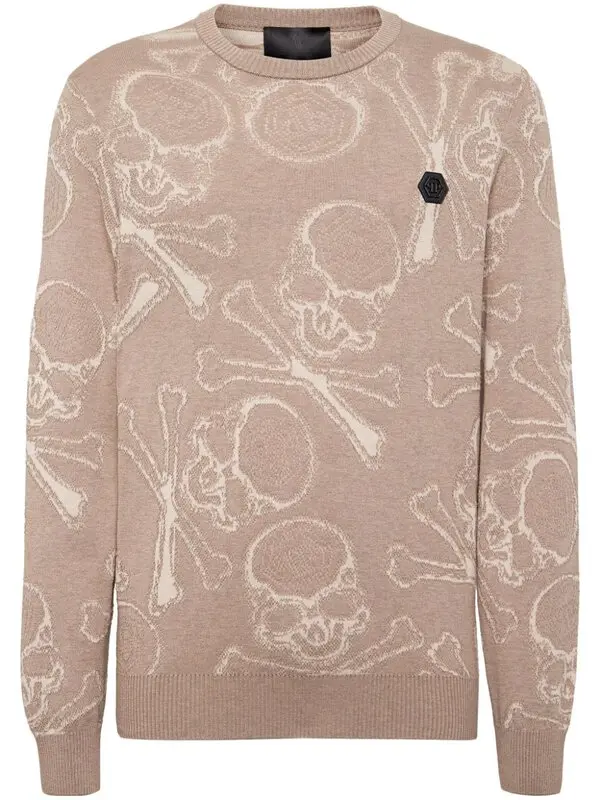 Philipp Plein Skull & Bones Jacquard Jumper
