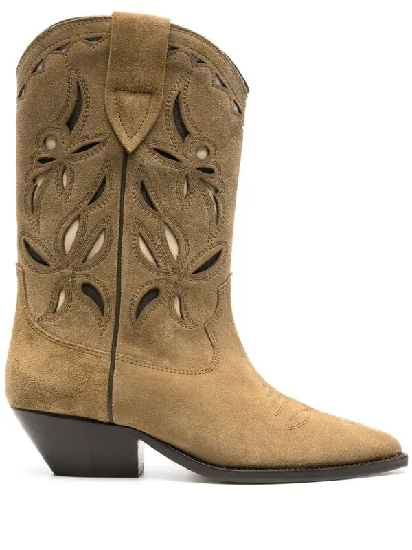 Isabel Marant Duerto Suede Mid-calf Boots - Neutrals