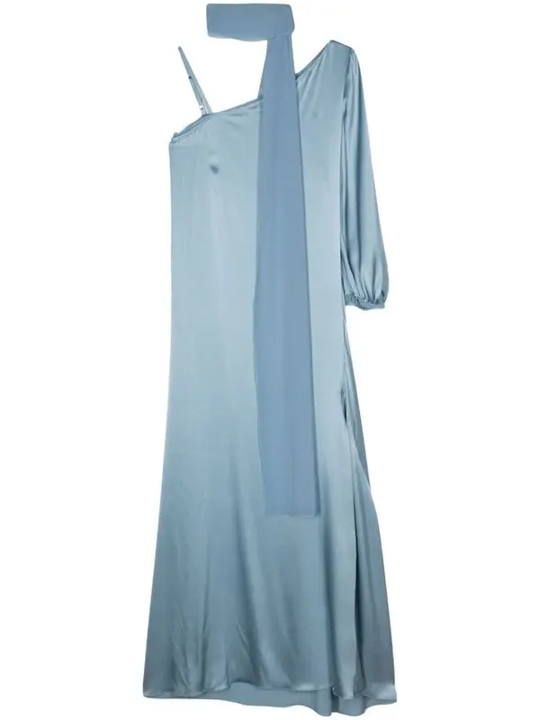 Seventy Asymmetric Satin Maxi Dress