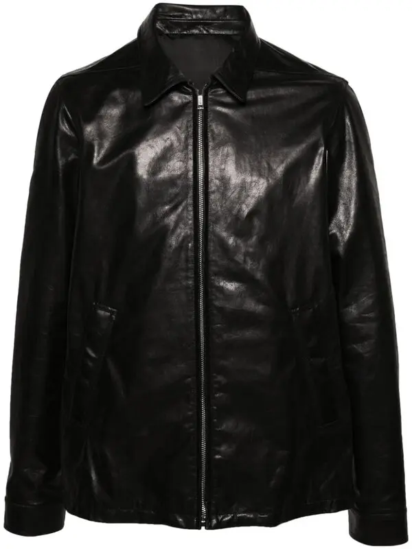Rick Owens Classic-collar Leather Jacket - Black
