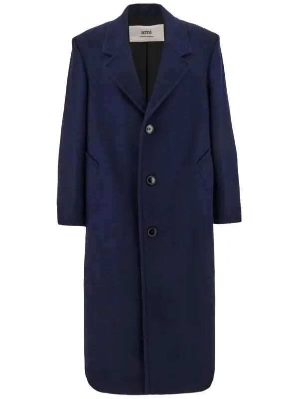 Ami Single-breasted Virgin Wool Coat