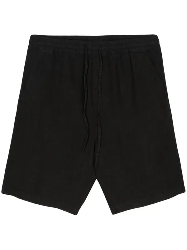 120% Lino Linen Bermuda Shorts - Black