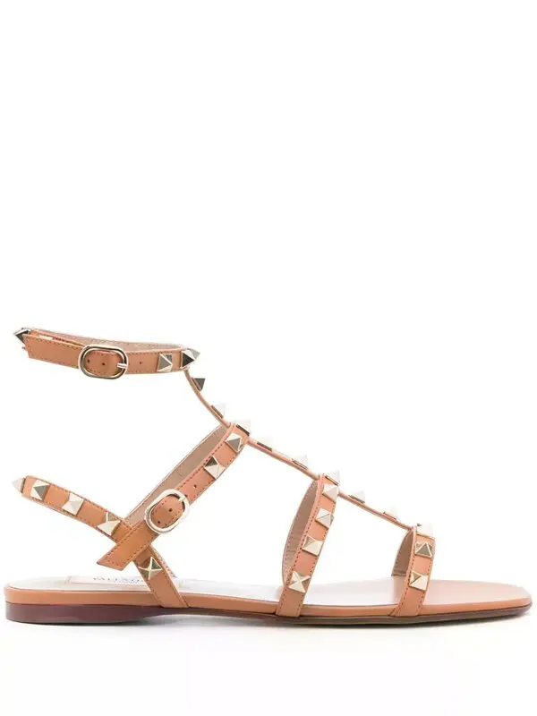 Valentino Garavani Rockstud Strappy Sandals - Brown