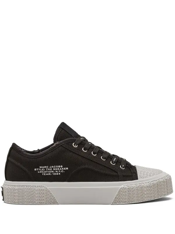 Marc Jacobs Distressed Canvas Sneakers - Black