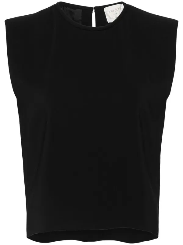 FORTE_FORTE Crepe Cropped Blouse