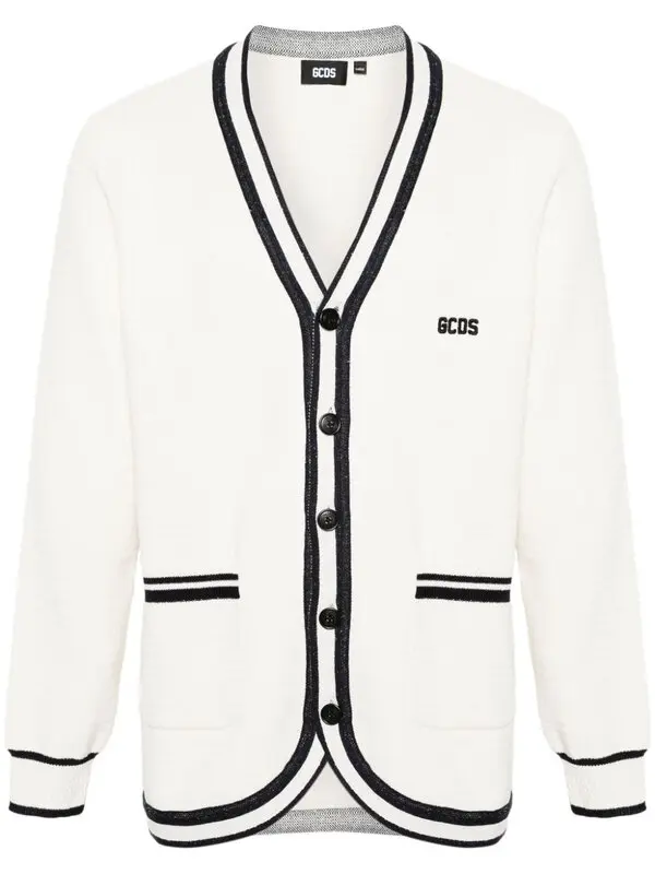 Gcds V-neck Bouclé-knit Cardigan