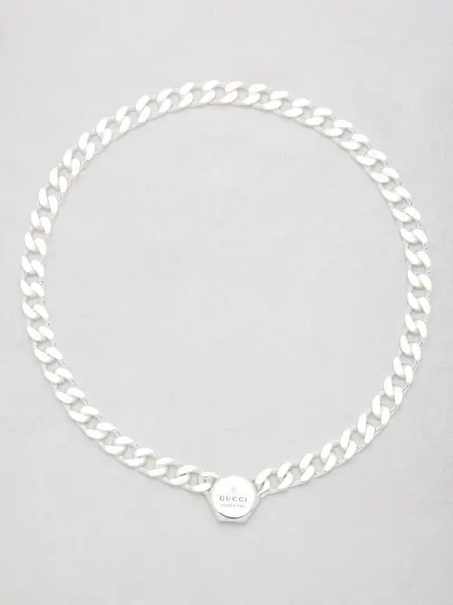 Gucci Logo-engraved Sterling- Necklace - Silver | Editorialist