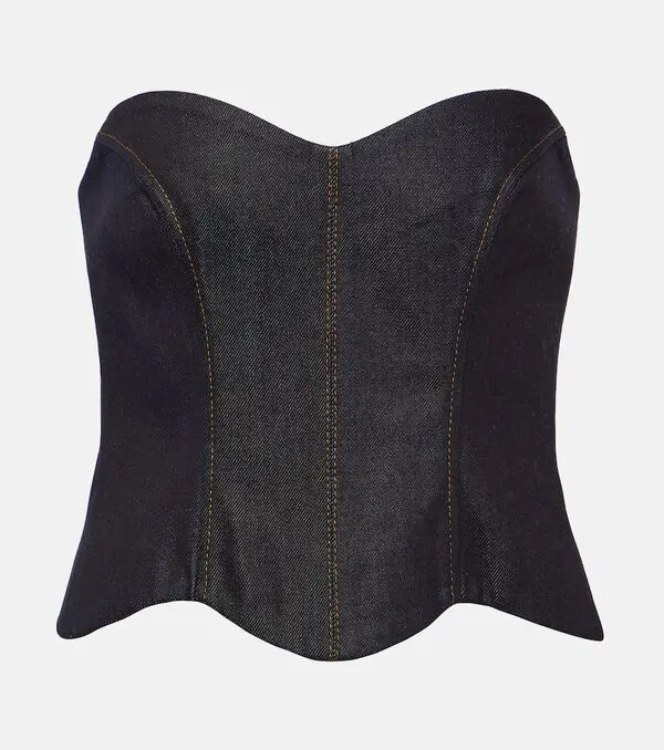 AYA MUSE Hyn Denim Bustier Top - Blue