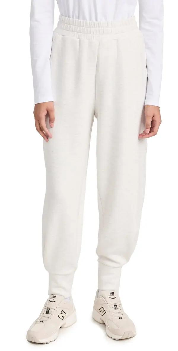 Varley Relaxed Fleece Track Pants - Ivory Marl