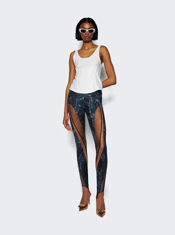 MUGLER Printed Spiral Leggings