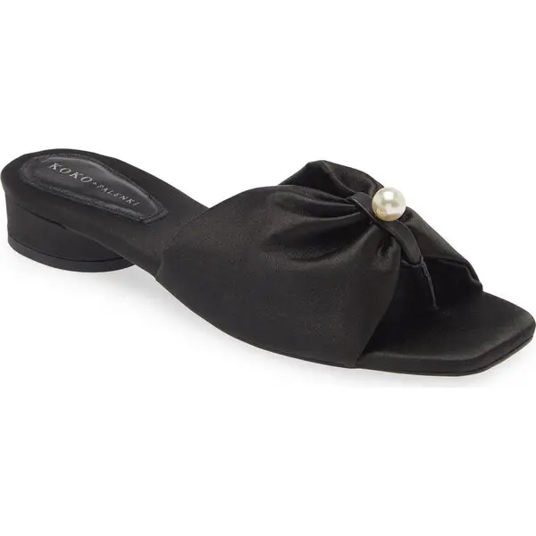 KOKO + PALENKI Tara Satin Slide Sandals