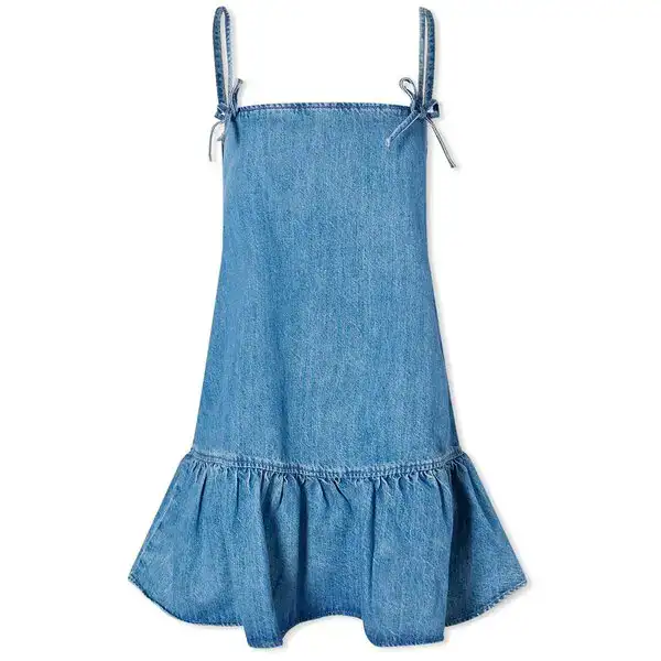 GANNI Tint Denim Strap Dress - Tint Wash | Editorialist
