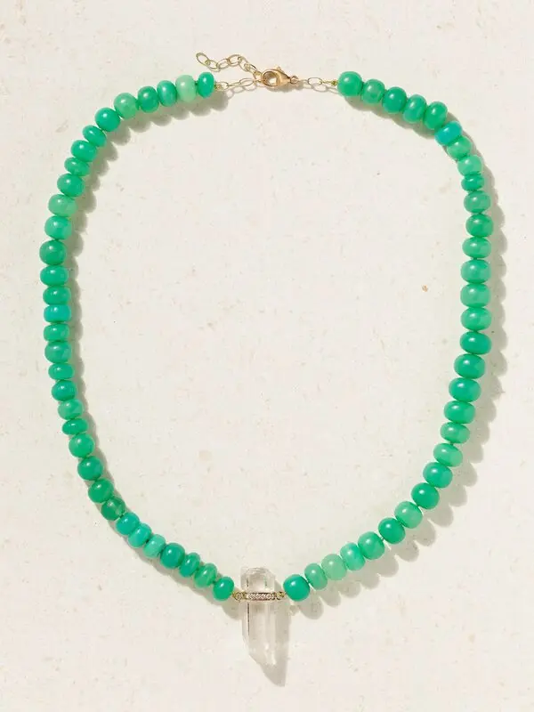 Jia Jia Stone Quartz Necklace - Gold