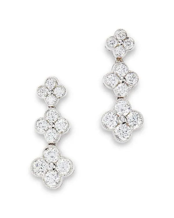 Bloomingdale'S Diamond Clover Drop Earrings