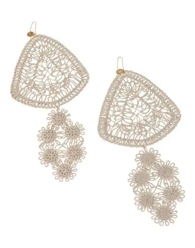 Stella Mccartney Crochet Drop Earrings Earrings Cotton Beige