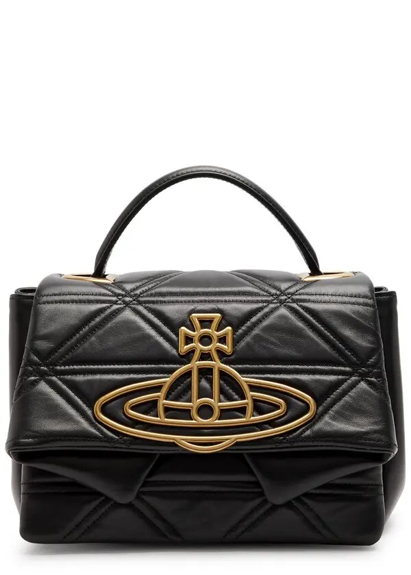 VIVIENNE WESTWOOD Sibyl Quilted Leather Top Handle Bag - Black | Editorialist