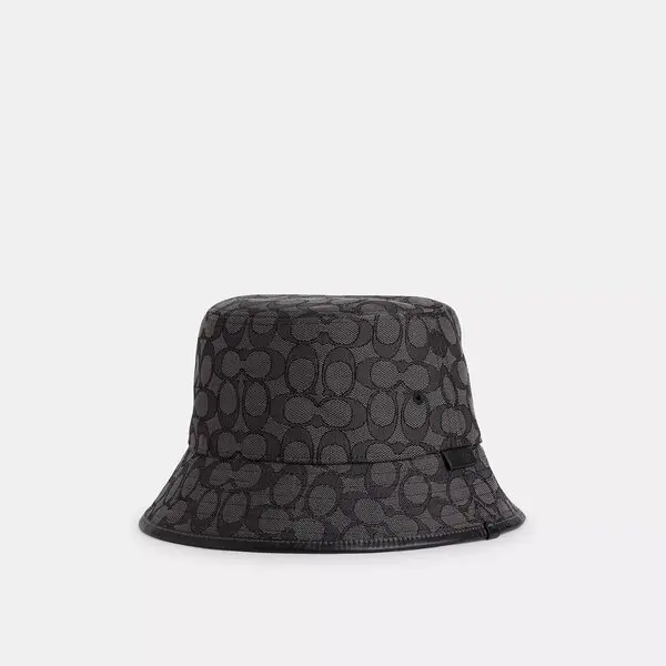 Buy COACH OUTLET Signature Denim Bucket Hat - Black At 50% Off ...