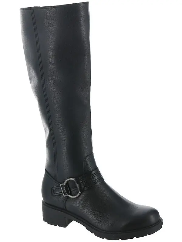Clarks Leather Riding Kneehigh Boots - Black | Editorialist