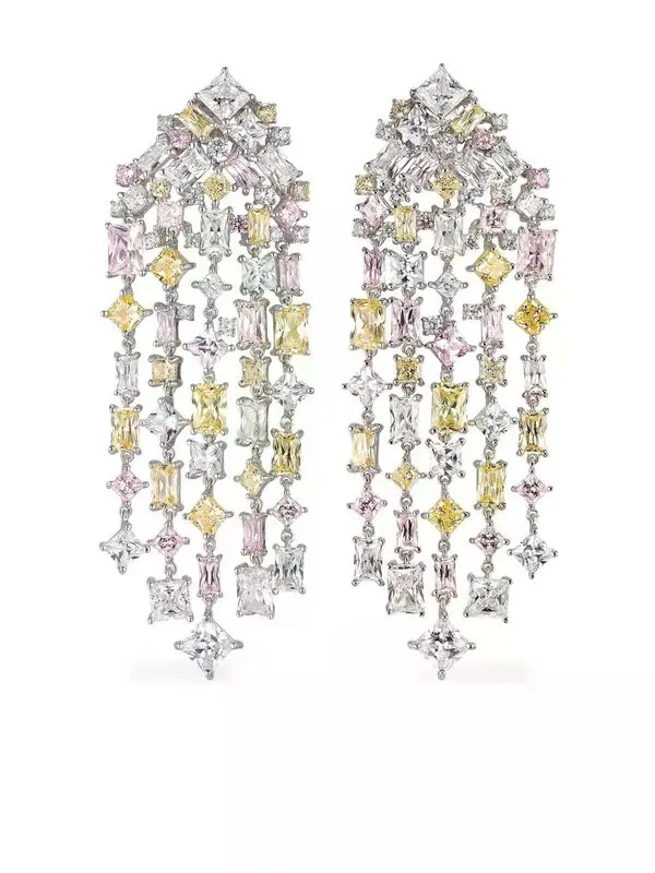 ANABELA CHAN 18kt Rose Gold Vermeil Cascade Diamond Earrings - Silver