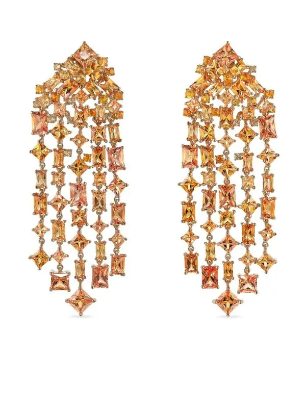 ANABELA CHAN 18kt Gold Vermeil Cascade Sapphire Earrings - Orange
