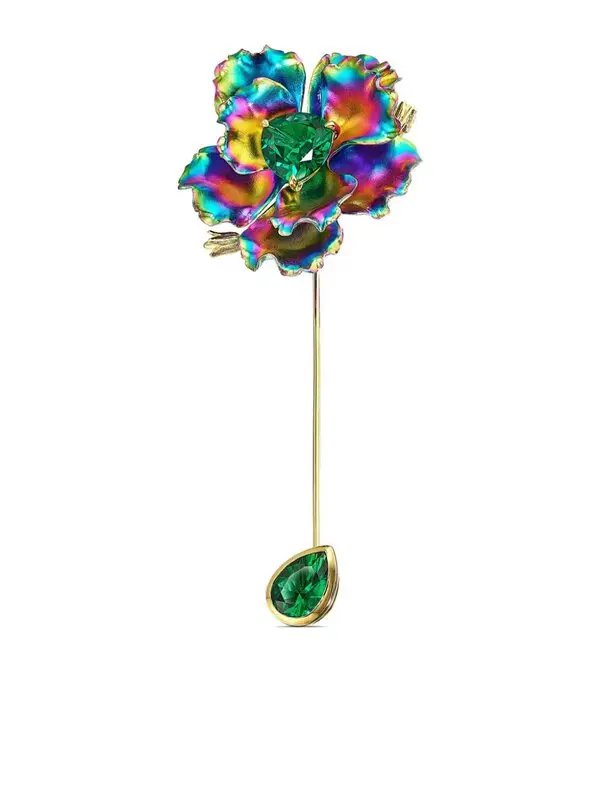 ANABELA CHAN 18kt Yellow Gold Bloom Emerald Pin