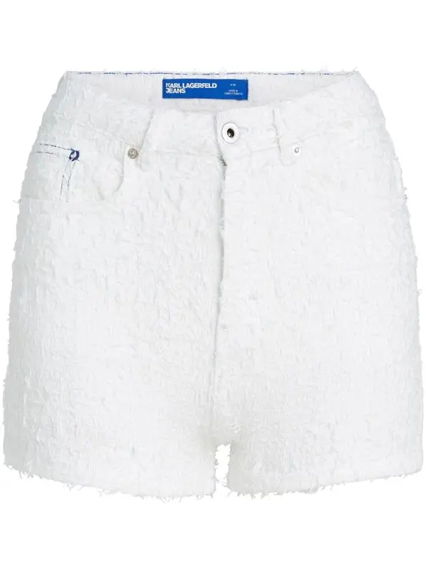 Karl Lagerfeld High-rise Bouclé Denim Shorts