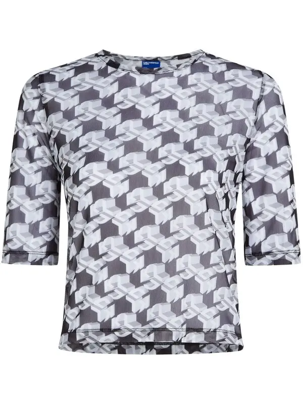 Karl Lagerfeld Monogram-print Sheer T-shirt