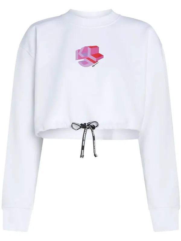 Karl Lagerfeld Monogram Cropped Sweatshirt