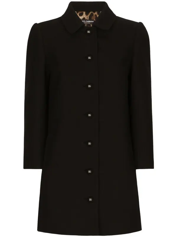 Dolce & Gabbana Logo-engraved Single-breasted Coat