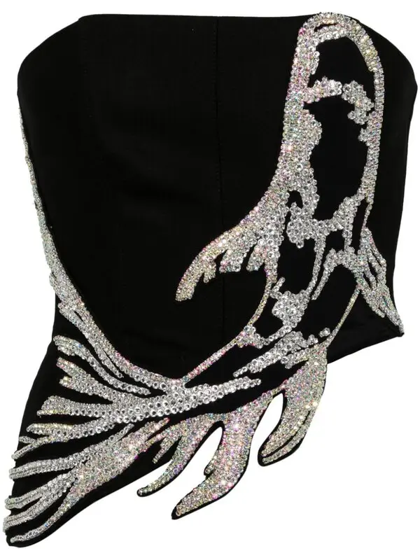 David Koma Koi Fish Appliqué Crop Top