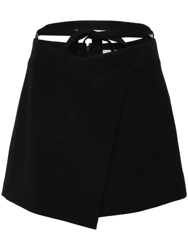 Patou Wraparound Miniskirt - Black