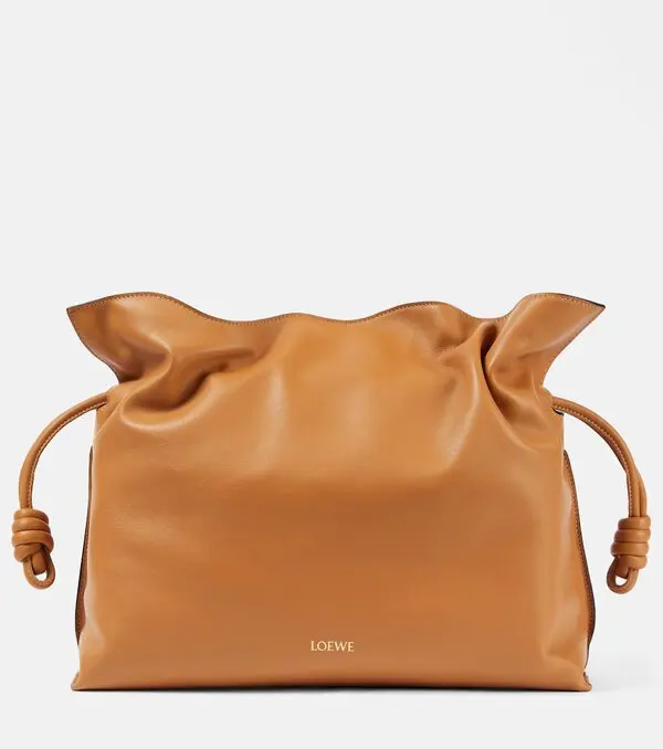 Loewe Flamenco Large Leather Clutch - Brown