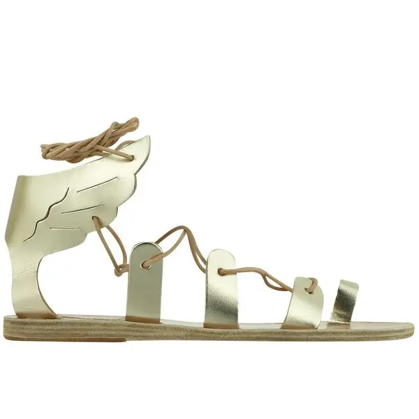 ANCIENT GREEK SANDALS Fteroti Thong Sandals - Platinum